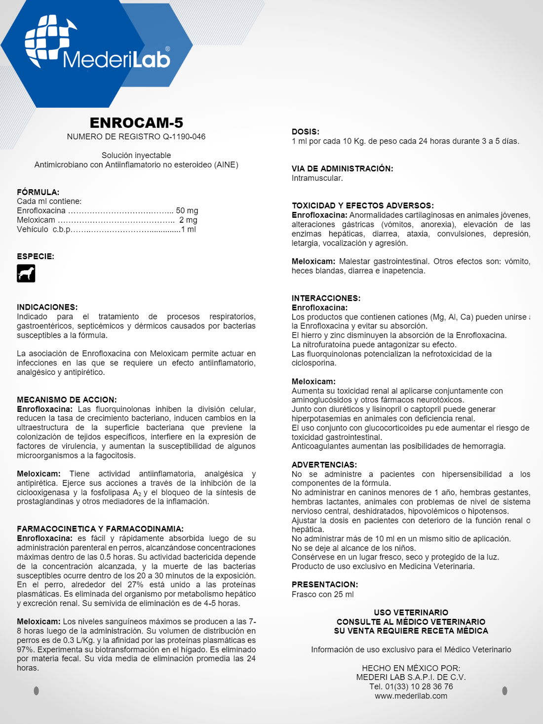 ENROCAM INYECTABLE MEDERILAB – Franz Haus