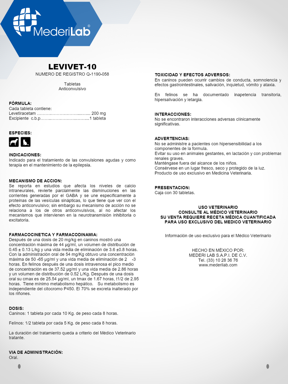 LEVIVET TABLETAS - MEDERILAB – Franz Haus